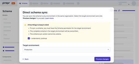 Sync schemas between two environments – Prepr docs