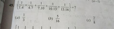 45 {1 41 4 71 7 101 10 131 13 161 } A 31 B 165 C 83