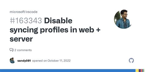 Disable Syncing Profiles In Web Server Issue Microsoft Vscode GitHub