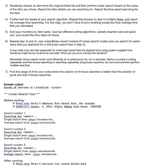 Solved Problem Specification Linear And Binary Searches Are Chegg Com