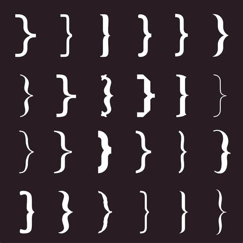 Premium Vector A Set Of Different Curly Braces On A Dark Background