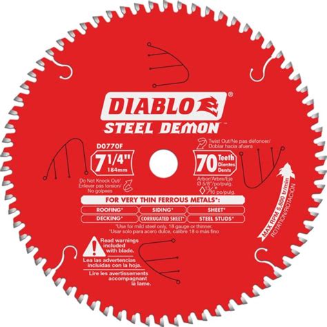Diablo Tools Diablo Steel Demon 7 14 In 70 Tooth Thin Metal Circular