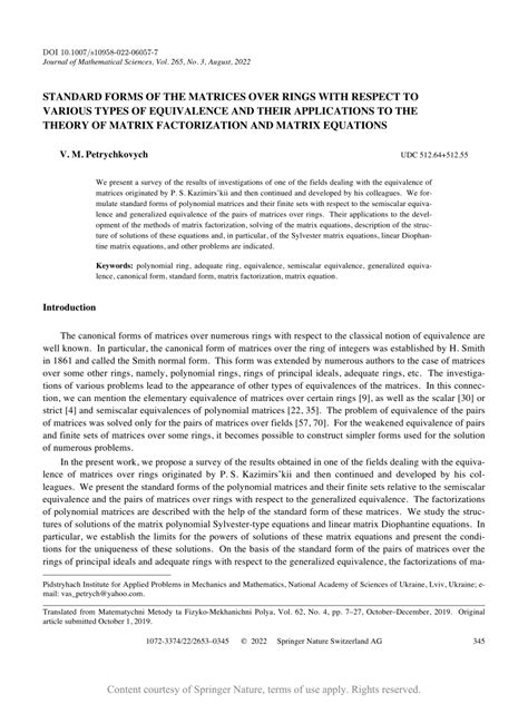 Standard Forms Of The Matrices Over Rings With Respect To Various Types