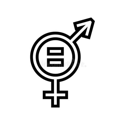 Feminismo De La Igualdad De Género Icono De Línea Femenina Ilustración