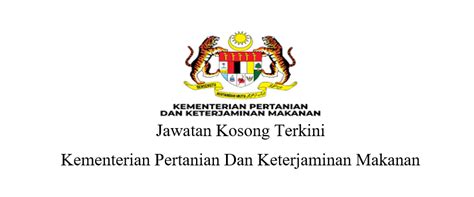 Kementerian Pertanian Dan Keterjaminan Makanan