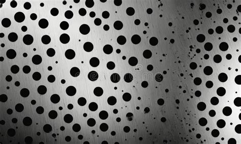 Close Up View Metallic Surface With Repeating Pattern Small Circles Creating Textured And