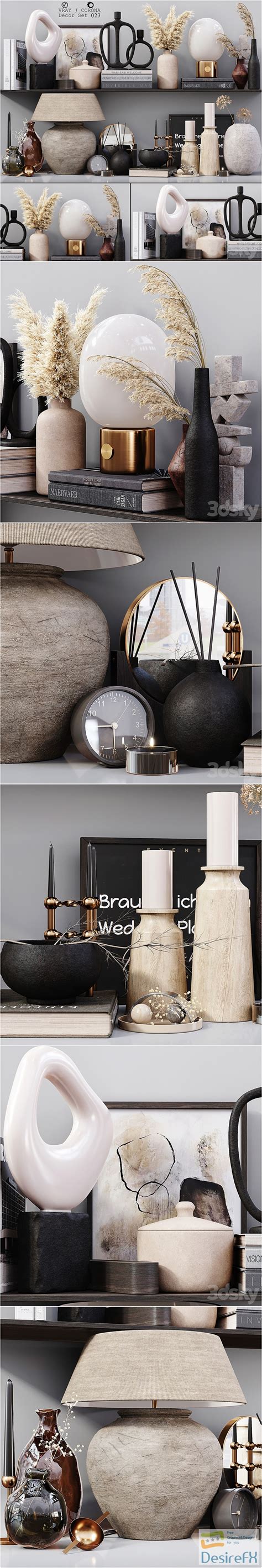Download Decor Set 023 3d Model Desirefxcom