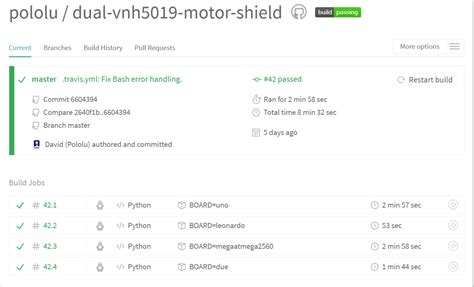 Pololu Continuous Testing For Arduino Libraries Using Platformio And