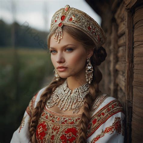 Timeless Beauty Russian Girls In Traditional Attire Photo  Free Download Pikbest