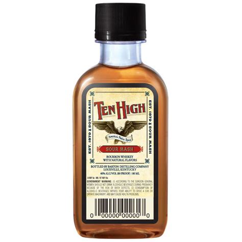 Ten High Bourbon Whiskey 100ml Plastic Bottle 80 Proof 100 Ml