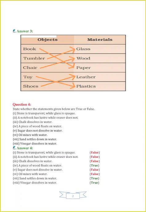 Class 6 Science Chapter 4 Sorting Materials And Groups Solution