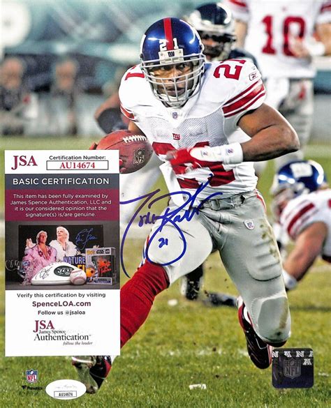 Tiki Barber Signedautographed 8x10 Photo New York Giants Jsa 190190
