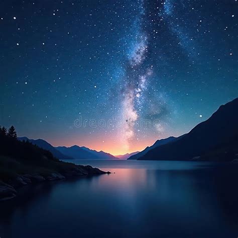 Endless Star Stream Arching Across Midnight Blue Constellation Stars