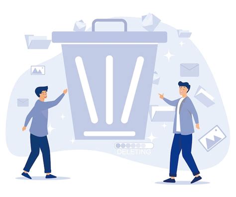 premium vector delete concept tiny people deleting data flat vector