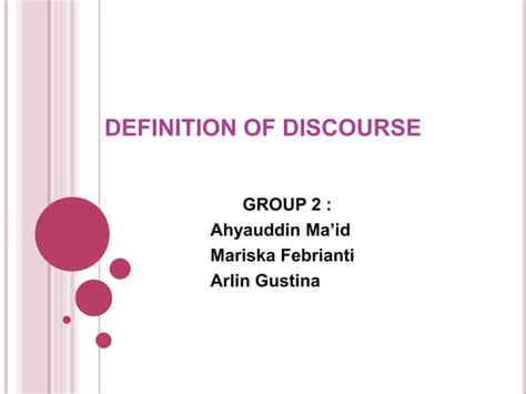 Definition Of Discourse Pptx