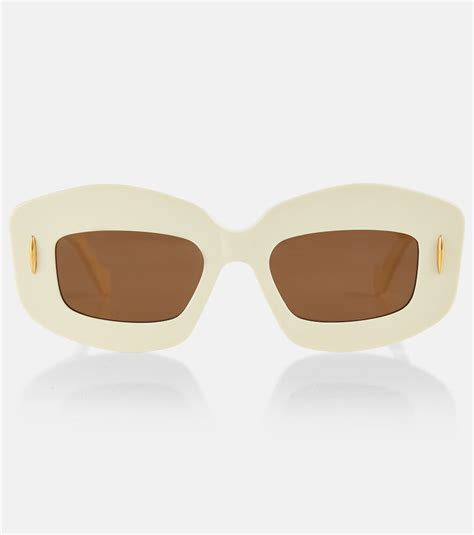 Loewe Screen Rectangular Sunglasses Beige Editorialist