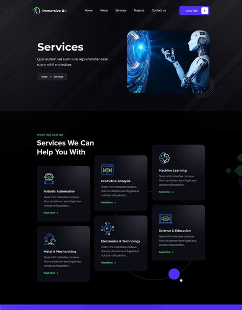 Immersive Ai Robotics Html Template Site Templates Ft Robotics