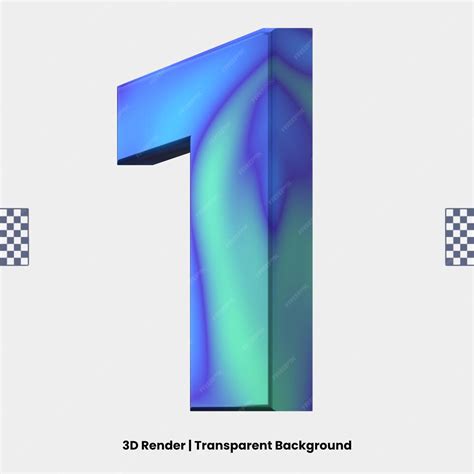 Premium Psd 3d Render Illustration Number 1 Isolated With Abstract