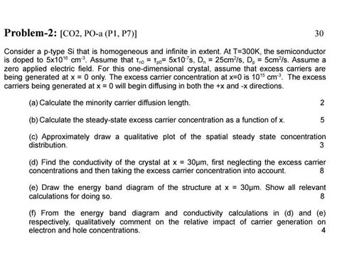 Solved Consider A P Type Mathrm Si That Is