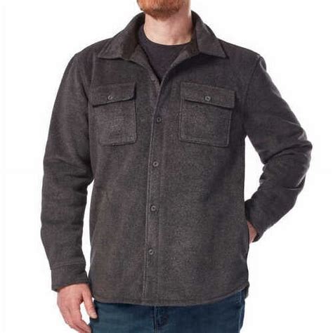 Rugged Elements Mens Insulated Sherpa Lined Utility Shirt Jacket With