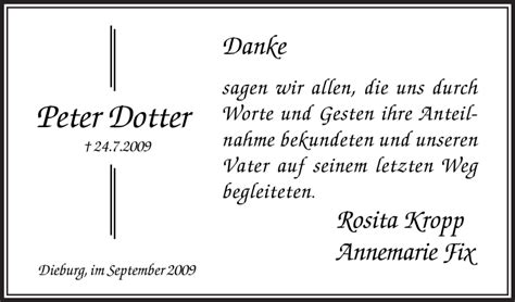 Traueranzeigen Von Peter Dotter Trauerop Onlinede