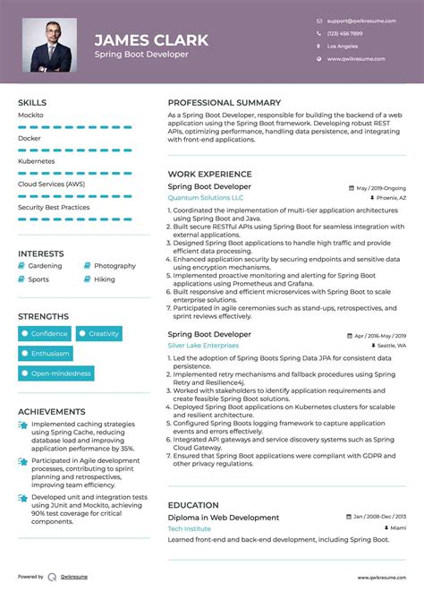 10 Spring Boot Developer Resume Samples And Templates For 2025