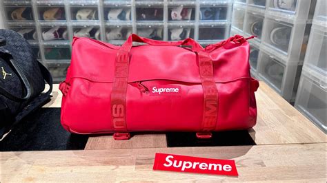 Unboxing Supreme Leather Duffle Bag Red Is It Real Leather Is It