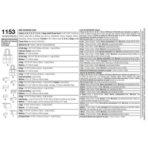 Simplicity Sewing Pattern 1153 Accessory Bags In Various Sizes