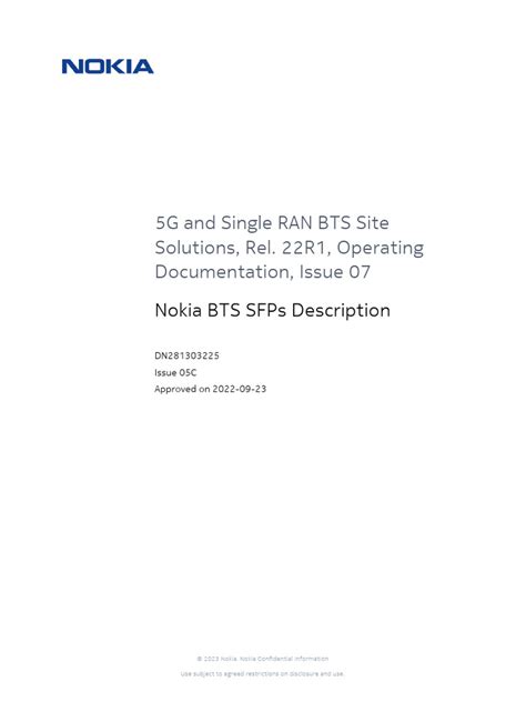 Nokia Bts Sfps Description Pdf Telecommunications Standards