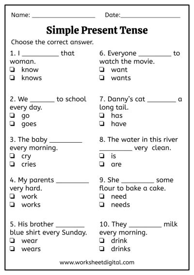 Free Printable English Grammar Worksheets For Grade 3