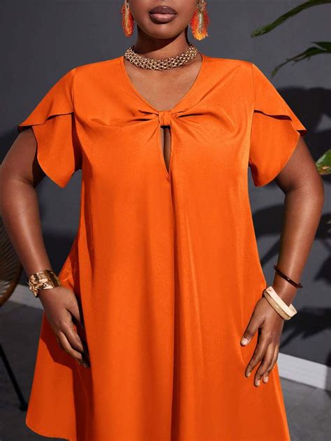 Shein Slayr Slayr Plus Holiday Leisure Non Stretch Woven Plain Loose