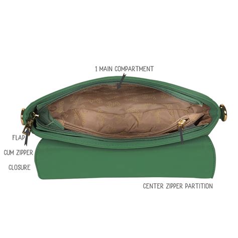Buy Baggit Vela Green Small Saddle Handbag Online