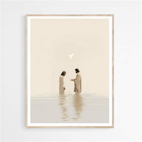 Baptism Of Jesus Dove Holy Spirit John The Baptist Bible Wall Art Home