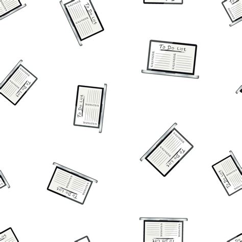 Businessman To Do List Checklist With Laptop Computer Seamless Pattern Background Business