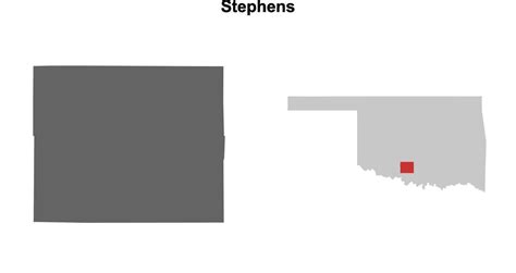 Stephens County Oklahoma Blank Outline Map Set 56389038 Vector Art At