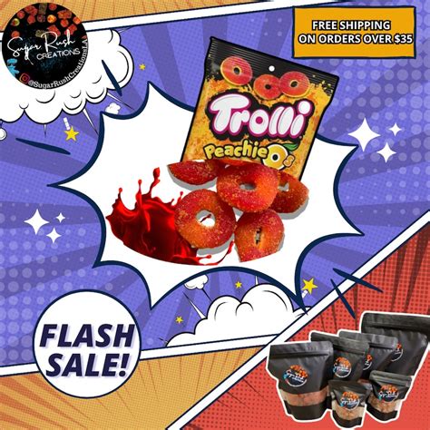 Chamoy Candy Peach Rings Spicy Chamoy Candy Peach Flavor Pica Candy Chili Party Birthday T Etsy