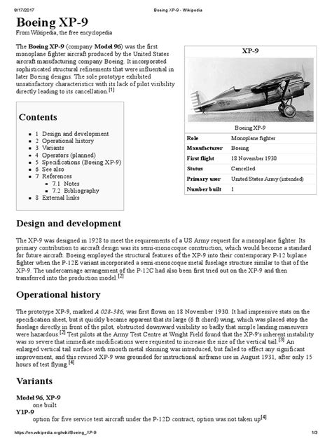 Boeing Xp 9 From Wikipedia The Free Encyclopedia Pdf Military Aircraft Aircraft