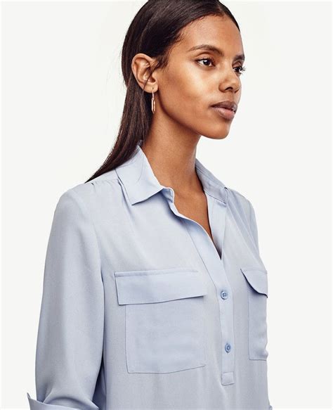 Ann Taylor Popover Camp Shirt Camping Shirt Women Colorful Shirts