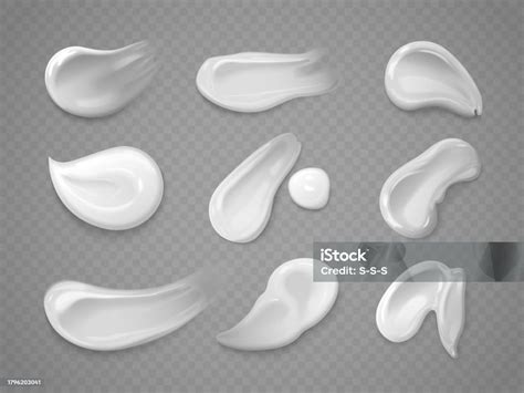 Realistic Cream Smears Cosmetic Cream Toothpaste Smear Swatch Fluid