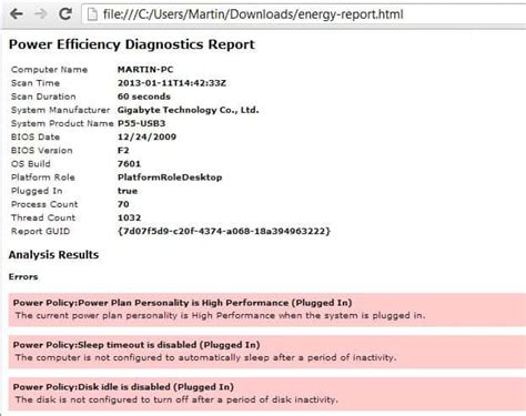Computer Diagnostic Report