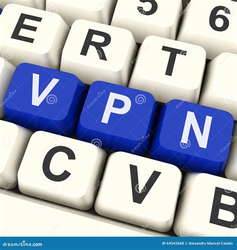 VPN Key Shows Virtual Or Remote Private Network Stock Photo Image Of Computer Private 64542668