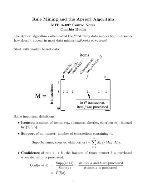 Solution Machine Learning And Statistics Rule Mining And The Apriori