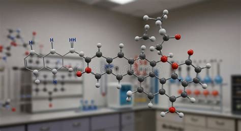 A Molecular Model In A Laboratory Setting Featuring Interconnected