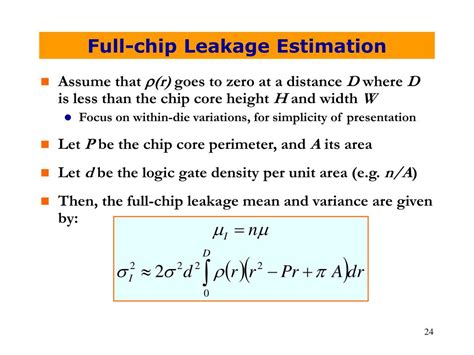 Ppt Modeling And Estimation Of Full Chip Leakage Current Considering Within Die Correlations