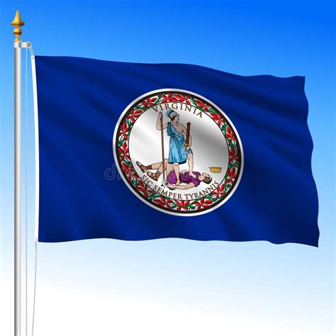 West Virginia Us Federal State Waving Flag Usa Stock Vector
