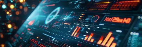 A Futuristic Computer Monitor Displaying An Abstract Network Monitoring