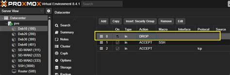 the config เมื่อมือลั่น กำหนดลำดับ rule proxmox firewall ผิด ผลคือ