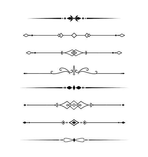 Set Of Vintage Decorative Lines Text Dividers Line Border Lines