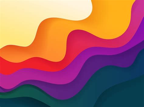 Vivid Color Abstract Geometric Background Fluid Vector Shapes Premium Vector