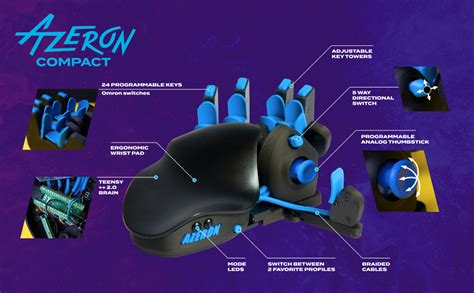 Azeron Compact Gaming Keypad Programmable Gaming Keyboard For Pc And Console Gaming